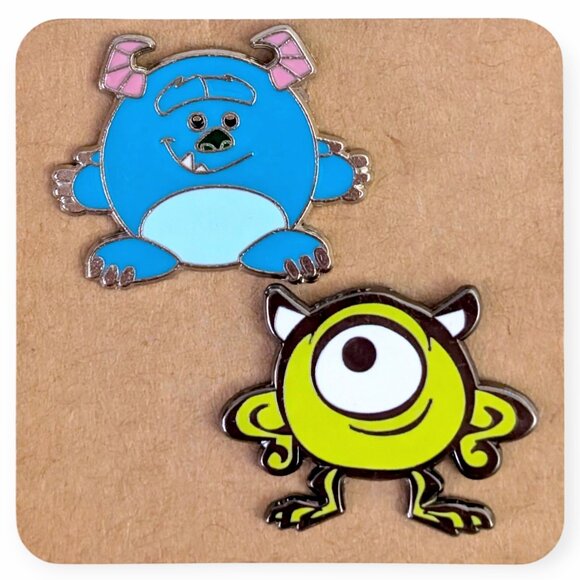 Disney | Accessories | Monsters Inc Disney Pins Round Sulley And Mike ...
